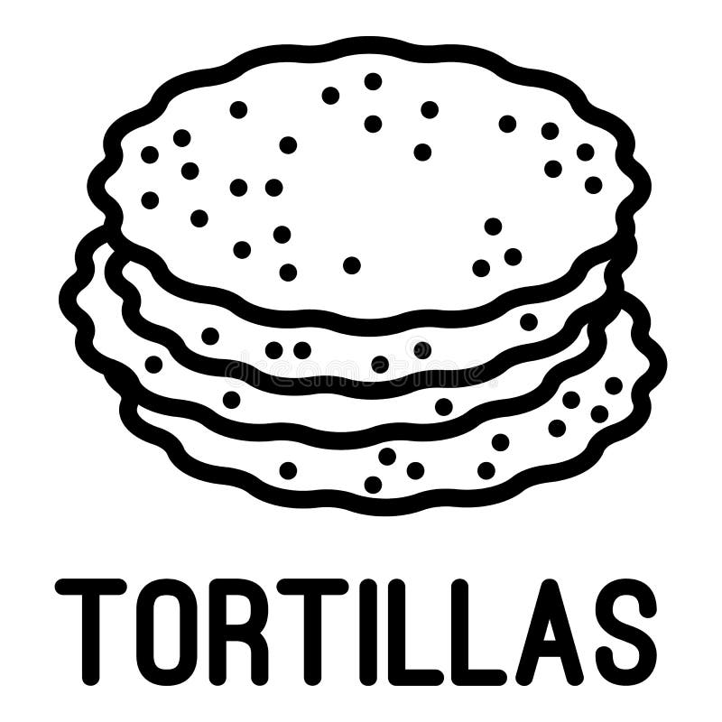 Tortillas Icon, Outline Style Stock Vector - Illustration of order ...