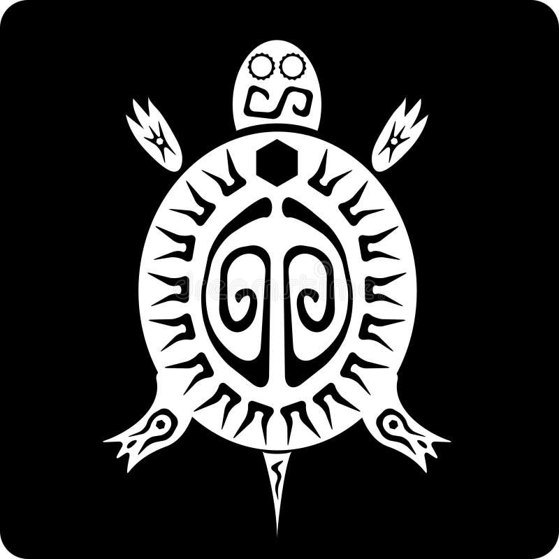 Tribal turtle tattoo stock vector. Illustration of black - 13018636