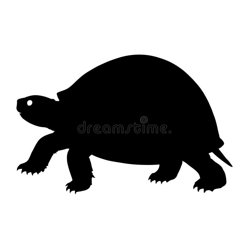 Simple Black Silhouette of a Tortoise Walking Stock Vector ...