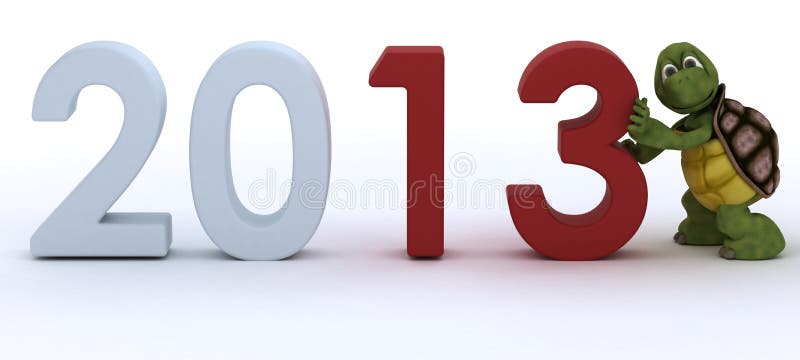 Tortoise Bringing in the New Year Stock Illustration - Illustration of ...
