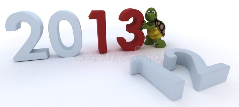 Tortoise Bringing in the New Year Stock Illustration - Illustration of ...
