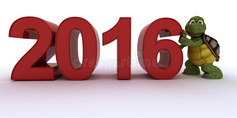 Tortoise Bringing in the New Year Stock Illustration - Illustration of ...