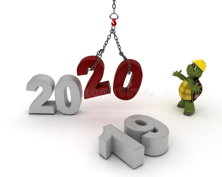 Tortoise Bringing in the New Year Stock Illustration - Illustration of ...