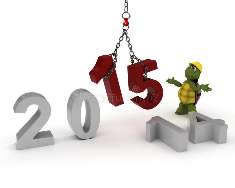 Tortoise Bringing in the New Year Stock Illustration - Illustration of ...
