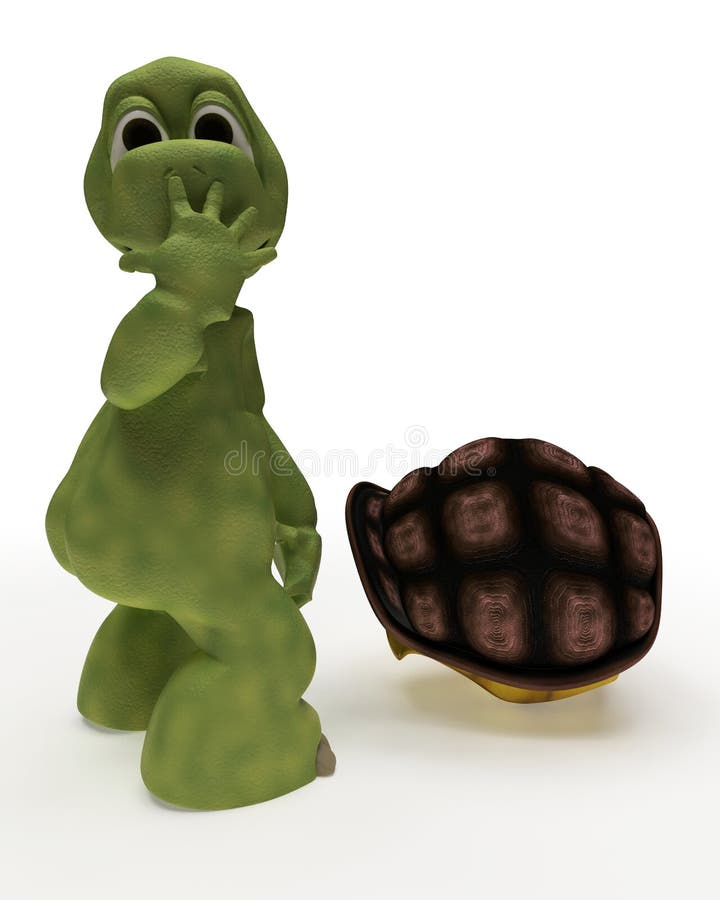 Tortoise Caricature Out of Their Shell Stock Illustration ...