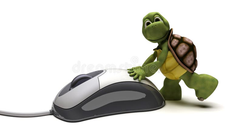 Tortoise with a Computer Mouse Stock Illustration - Illustration of ...