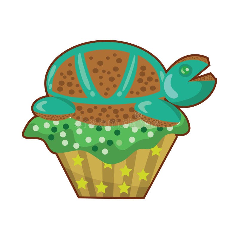 Tortoise Cupcake. Vector Illustration Decorative Design Stock Vector ...
