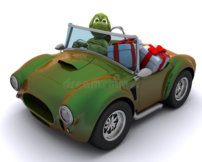 Tortoise driving a car stock illustration. Illustration of turtle ...