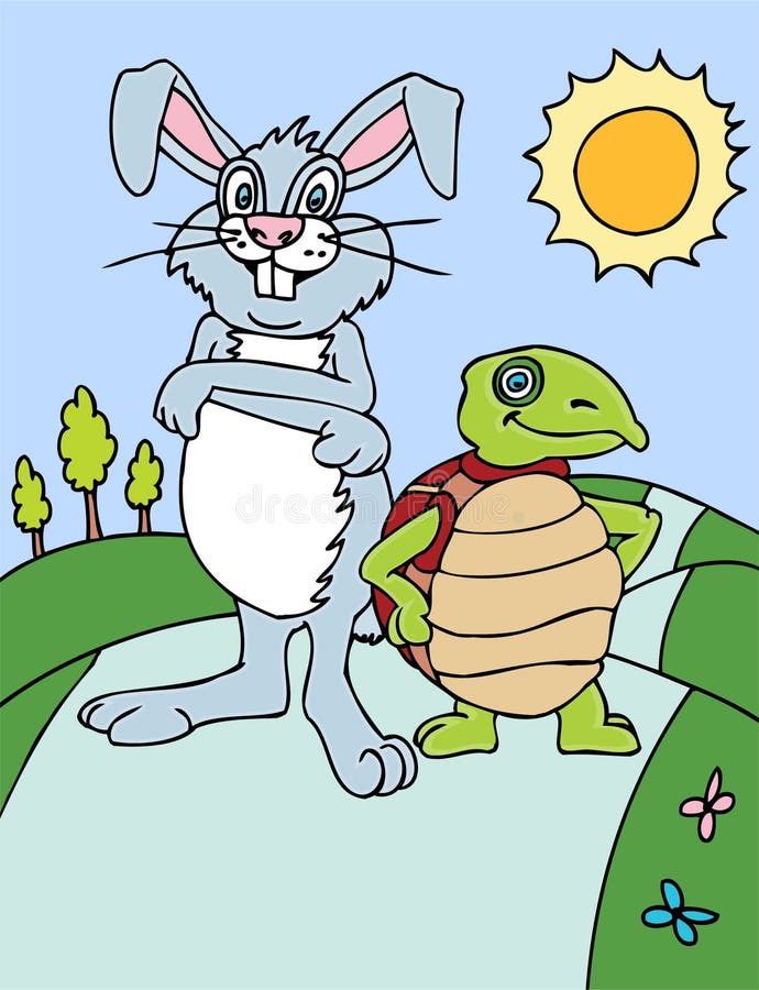 Tortoise and the Hare Vectoral Illustration Stock Illustration ...