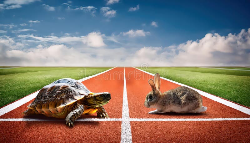 Tortoise and Hare Fable a Timeless Battle of Patience and Speed on a ...