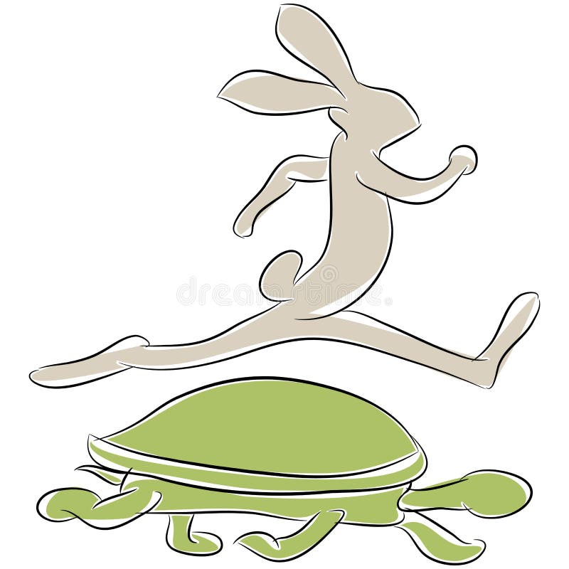 Tortoise and Hare stock vector. Illustration of cooperation - 20764011