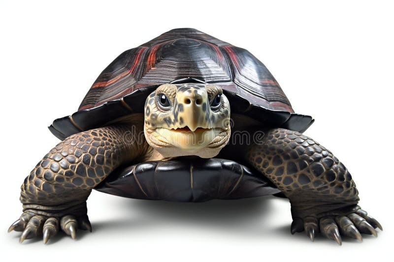 Tortoise Isolated on White Background, Side View, Studio Shot Stock ...