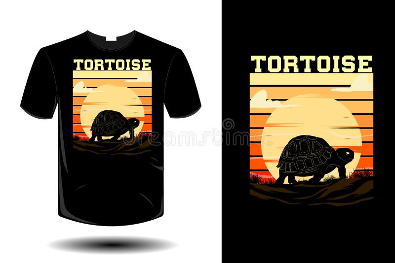 Tortoise Silhouette T Shirt Mockup Retro Vintage Design Stock Vector ...