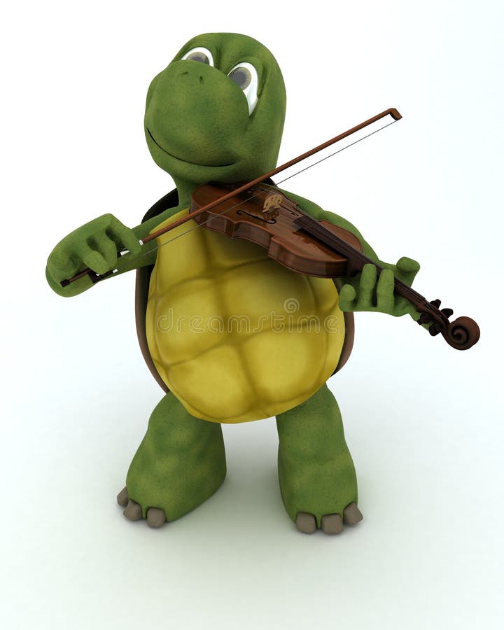 Tortoise Playing the Violin Stock Illustration - Illustration of ...