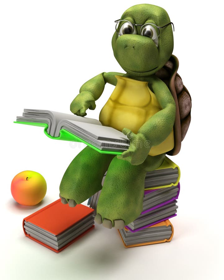 Turtle reading book stock vector. Illustration of student - 47442939