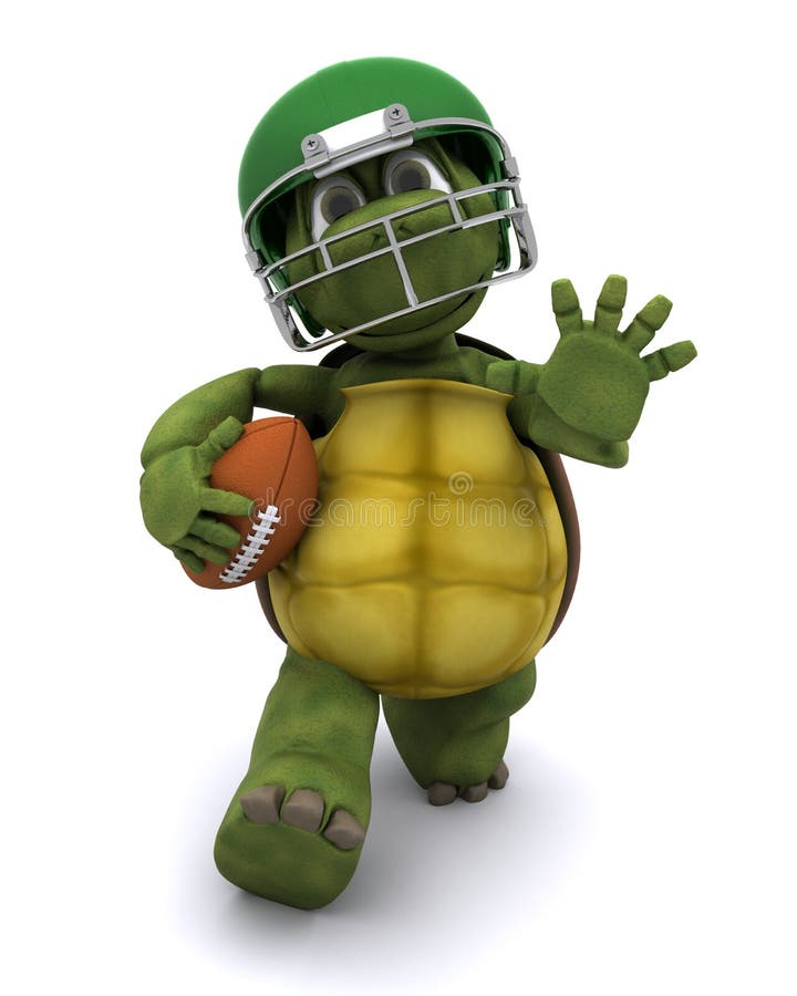 Tortoise Running with an American Football Stock Illustration ...