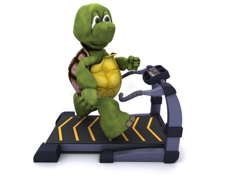 Tortoise Running on a Treadmill Stock Illustration - Illustration of ...