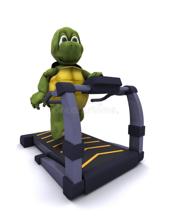 Tortoise Running on a Treadmill Stock Illustration - Illustration of ...