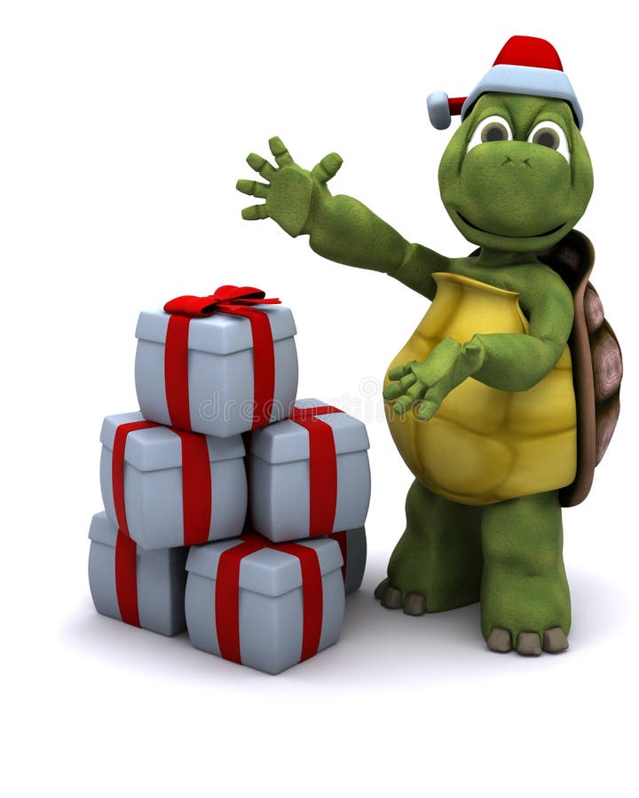 Tortoise santa character stock illustration. Illustration of reptile ...