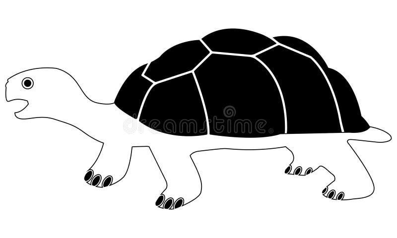 Tortoise Silhouette Vector Illustration – Bold Outline Design Stock ...