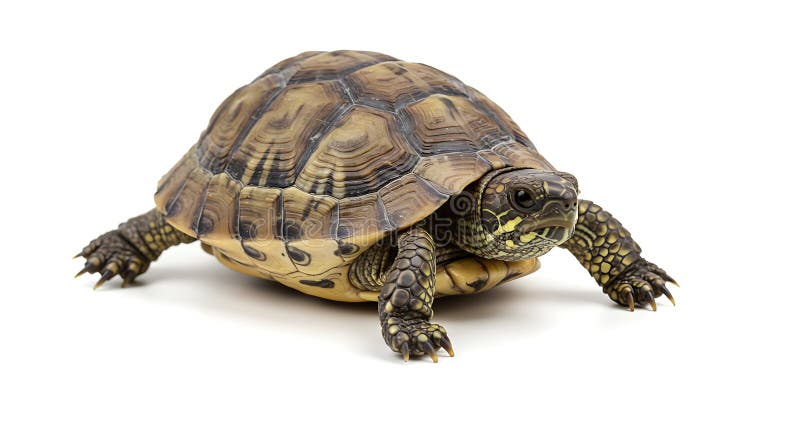 A Tortoise with a Textured, Domed Shell Featuring Brown and Tan ...