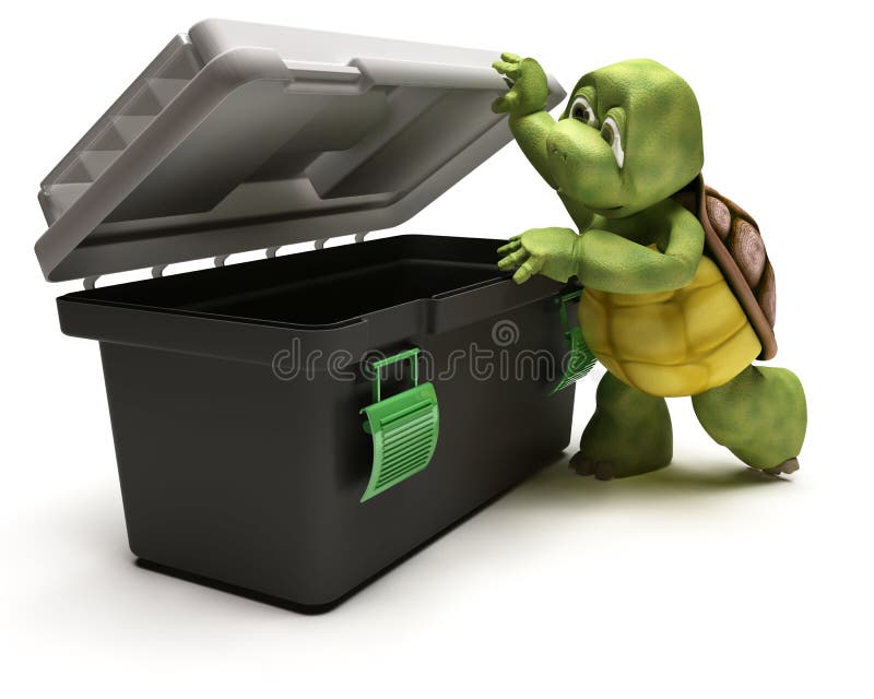 Tortoise with tool box stock illustration. Illustration of animal ...