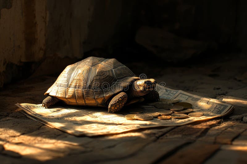 Tortoise on Vintage Currency Stock Photo - Image of money, unique ...
