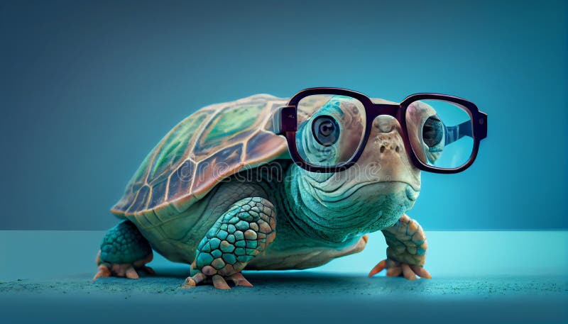 Tortoise Wearing Glasses. Generative Ai Stock Illustration ...