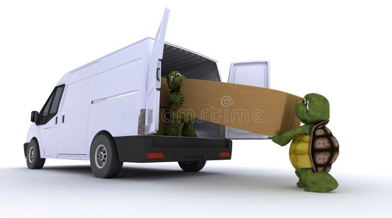 Removal men loading a van stock illustration. Illustration of ...