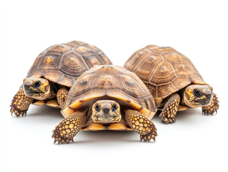 Tortoises on white surface stock photo. Image of calm - 375730688