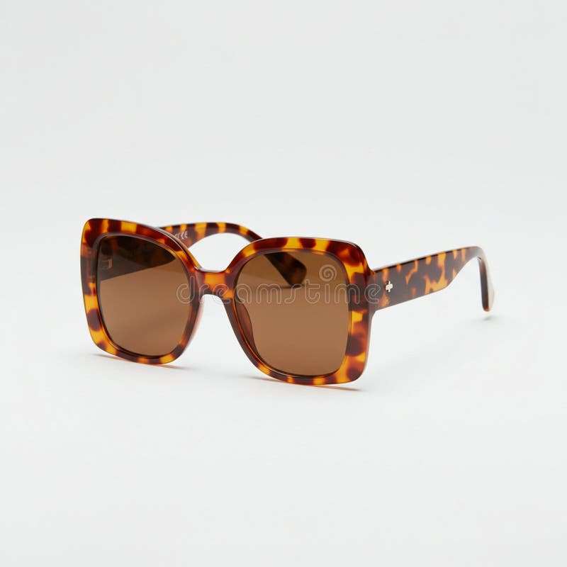 Tortoiseshell Sunglasses Featuring an Oversized Rectangular Frame ...