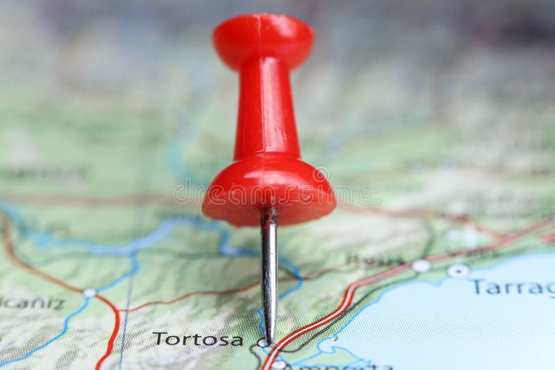 Tortosa, Spain pin on map stock image. Image of direction - 346782949