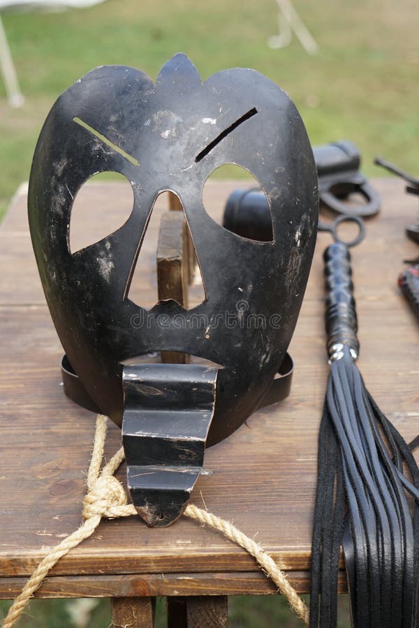 Torture Mask on Medieval Market Stock Image - Image of medieval, market ...