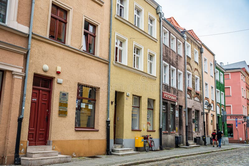 Torun, Poland - August 11, 2021. Buildings in Mikolaj Kopernik Street ... Torun, Poland - August 11, 2021. Buildings in Mikolaj Kopernik Street ...