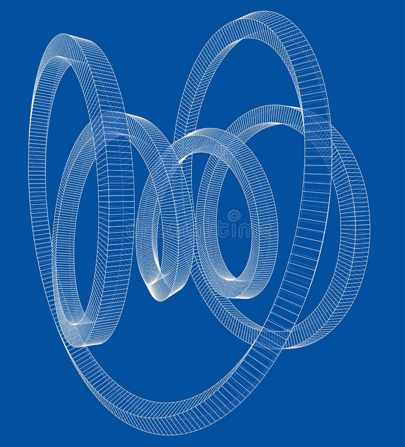 Torus Outline. Vector Rendering of 3d Stock Vector - Illustration of ...