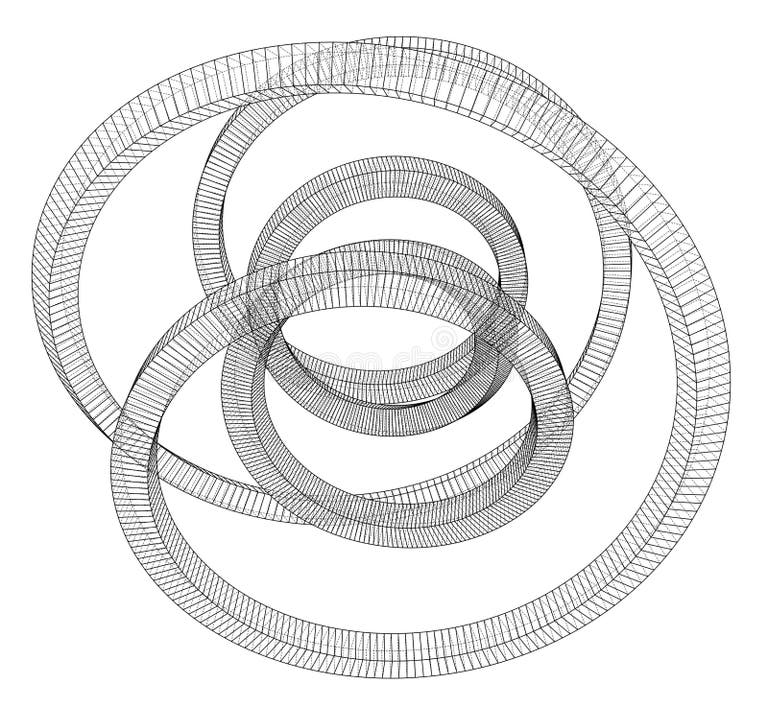 Torus Outline. Vector Rendering of 3d Stock Vector - Illustration of ...