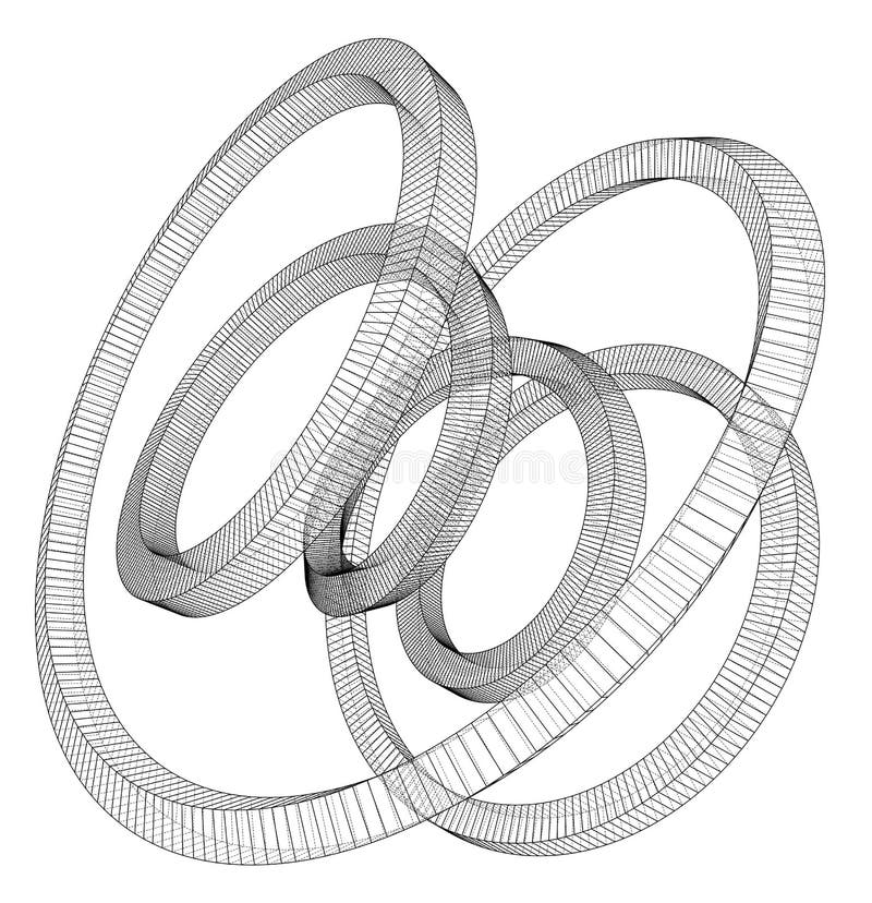 Torus Outline. Vector Rendering of 3d Stock Vector - Illustration of ...