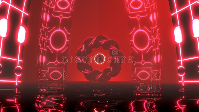 Torus of Red - Sci-Fi Abstract Stock Illustration - Illustration of ...