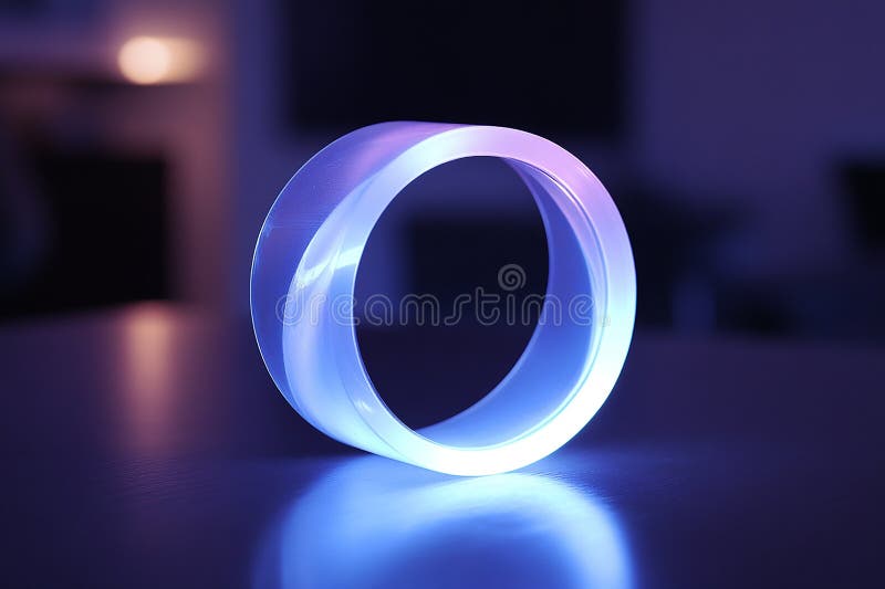 A Torus Shape in Soft Neon Colors Glowing Along the Edges, Dark ...