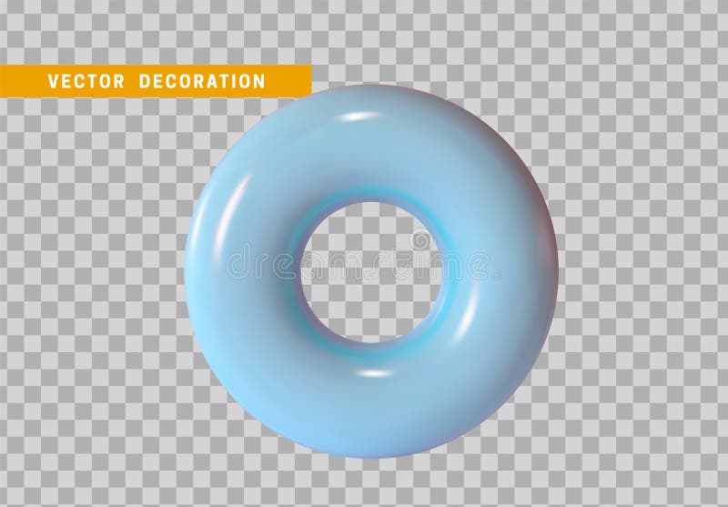 Torus, Simple 3d Shape Isolated on Transparent Background. Stock Vector ...