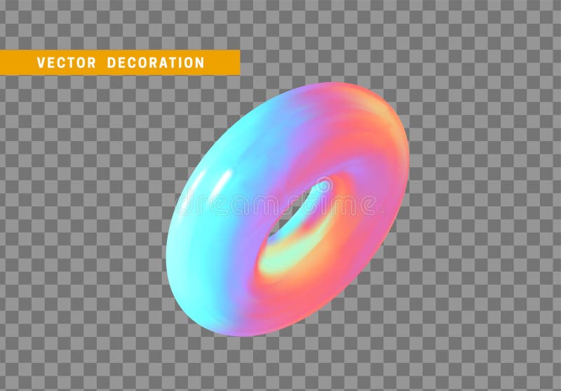 Torus, Simple 3d Shape Isolated on Transparent Background. Stock Vector ...