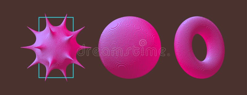 Torus and Sphere Made of Cubes. Virus Particle. Pathogen Organism ...