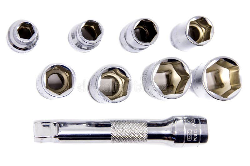 Torx Socket Set for Spanner on White Background Stock Photo - Image of ...