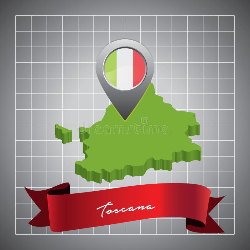 Toscana Map with Map Pointer. Vector Illustration Decorative Design ...