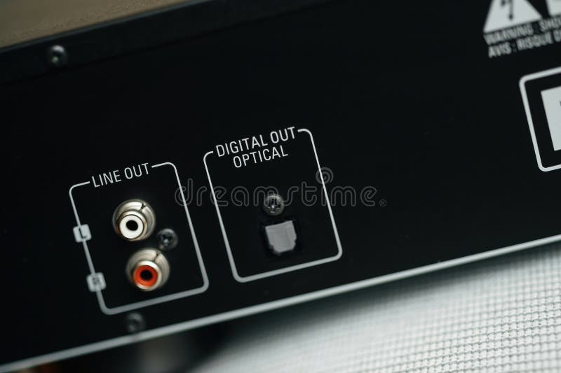 Toslink and RCA Outputs on Audio Device Stock Image - Image of ...