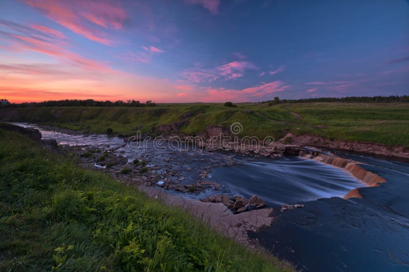Riffle of River Jimenoa Diagonal View Stock Image - Image of horizontal ...