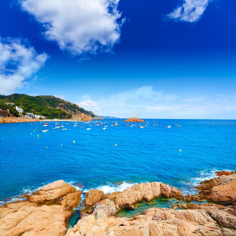 Tossa De Mar Beach in Costa Brava of Catalonia Stock Photo - Image of ...