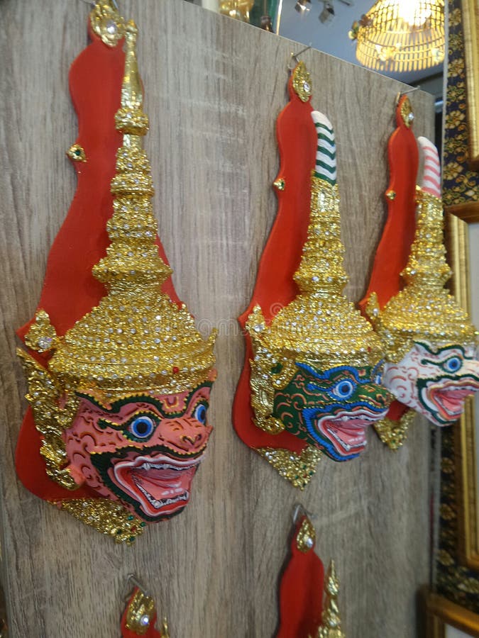 Khon Mask Traditional Thai Drama Dance Stock Image - Image of epic ...