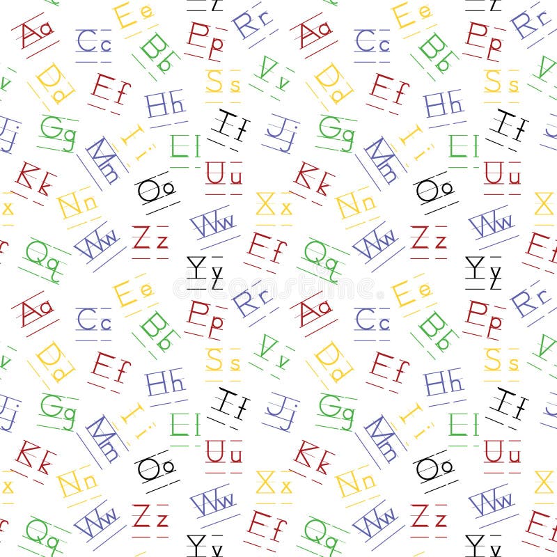 Tossed ABC 4 Ways Vector Repeat Seamless Pattern. Stock Illustration ...