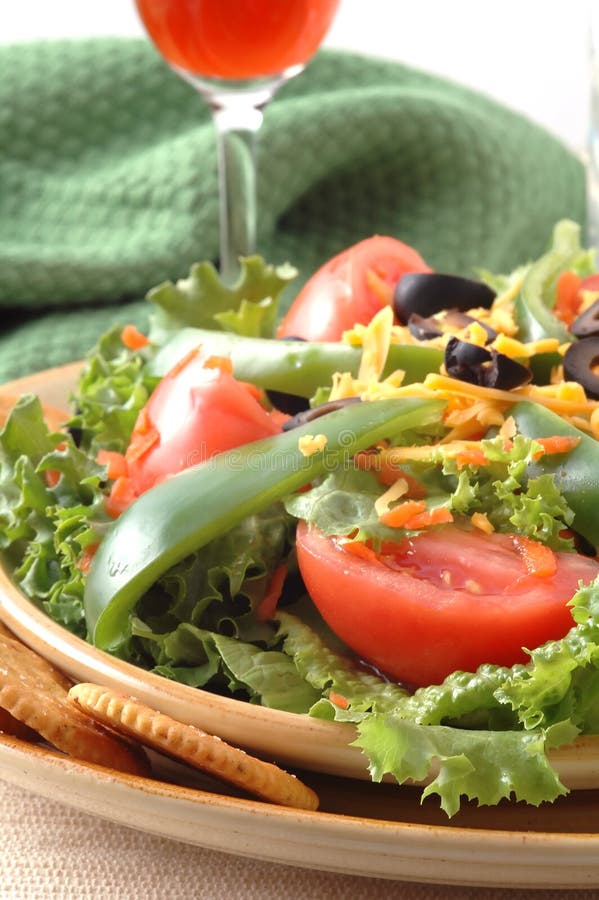 Tossed Green Salad stock image. Image of lettuce, crystal - 1717789